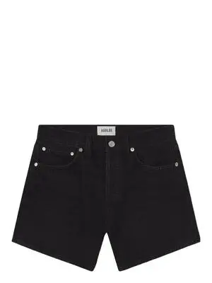 AGOLDE Agolde Parker Long High-Rise Denim Shorts Black