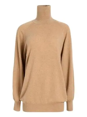 Khaite Percy Cashmere Turtleneck Sweater - Camel-colored
