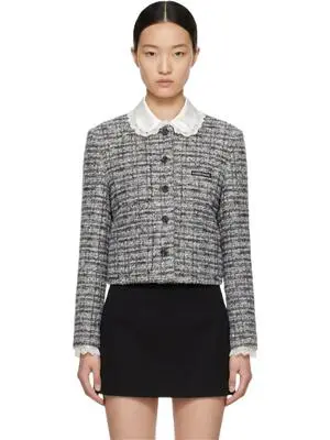 MARISSA CHIARA Lace Trim Jacket - Grey