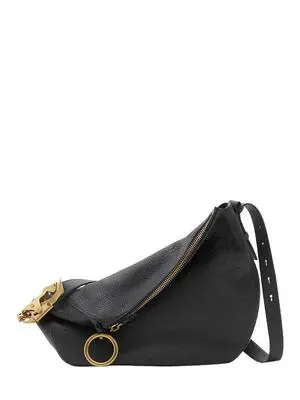 Burberry Medium Knight Ring Detailed Shoulder Bag - Black