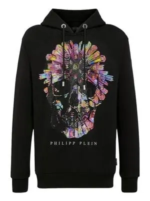 Philipp Plein Skull Embellished Hoodie - Black