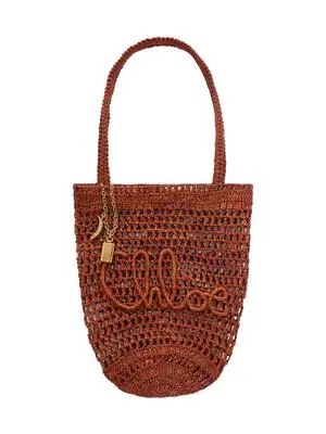 Chloé Small Banana Raffia Tote Bag - Tan