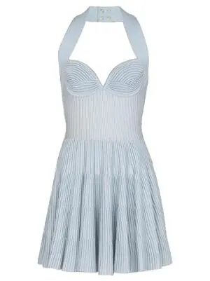 BALMAIN Balmain Textured Knit Halterneck A-Line Dress