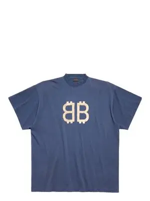 Balenciaga Logo Printed T-shirt - Blue