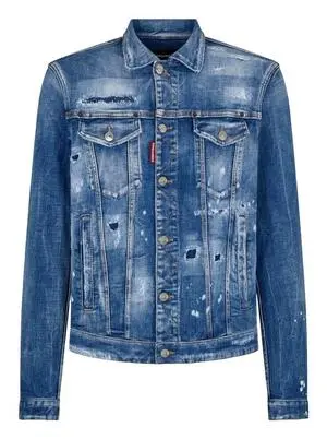 Dsquared2 Distressed Denim Jacket - Blue