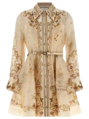 ZIMMERMANN Zimmermann Memento Printed Belted Shirt Dress
