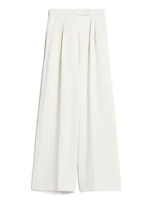 Max Mara Zinnia Pleat Detailed High Waist Wide Leg Pants - Ivory