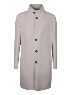 Eleventy Stand Collar Wool Coat - Gray