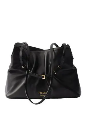 Prada Buckle Detailed Small Bucket Bag - Black