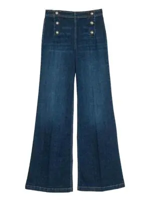 TWINSET Jeans With Decorative Buttons And Patch Pockets - Blue
