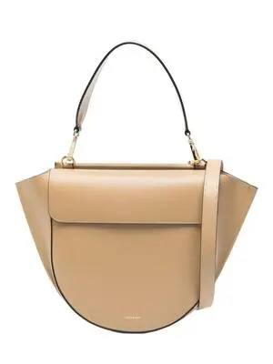 WANDLER Hortensia Medium Tote Bag With Logo Print - Nude