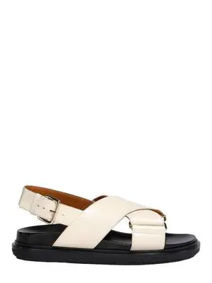MARNI Marni Logo Embossed Buckled Sandals