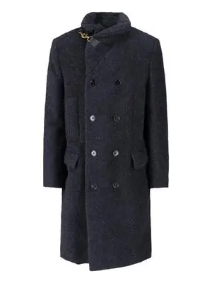 Burberry Double Breasted Long Sleeved Coat - Black