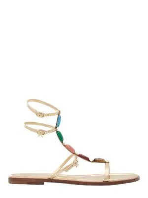 GIANVITO ROSSI Embellished Flat Sandals - Nude