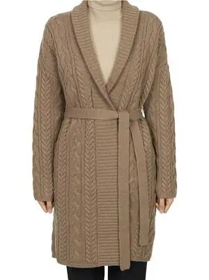 MAX MARA Max Mara Long-Sleeved Cardigan With Waist Tie