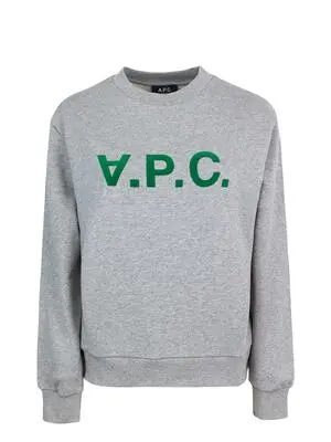 A.p.c. Logo Printed Crewneck Sweatshirt - Gray