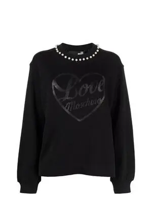 Moschino Print Cotton Sweatshirt - Black