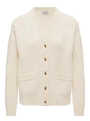 MONCLER Moncler V-Neck Cardigan In Wool And Cashmere