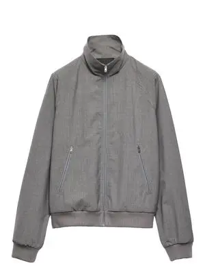 Prada High-neck Zip-up Jacket - Grey
