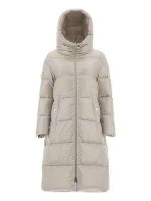 Herno Padded Long Zip-up Coat - Nude