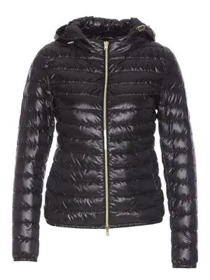 Herno Zip-up Hooded Down Jacket - Black
