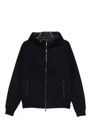 MOORER Zip Up Hooded Jacket - Black