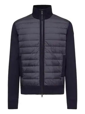 Moncler Padded Zip-up Wool Cardigan - Navy Blue