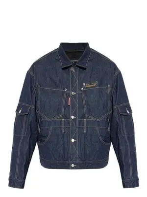 Dsquared2 Embroidered Logo Denim Jacket - Black