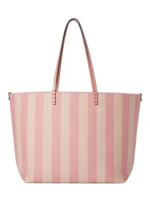 Fendi Roll Striped Large Tote Bag - Pink