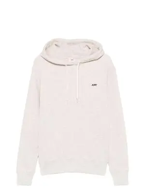 AUTRY Logo Embroidered Drawstring Hoodie - Grey