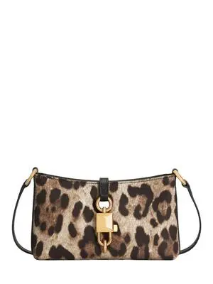 Dolce & Gabbana Dolce & Gabbana Leopard-Printed Lock Shoulder Bag Black