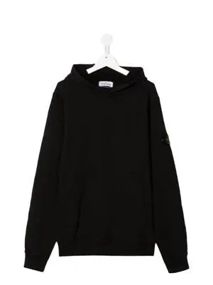 Stone Island Compass Patch Hoodie - Black