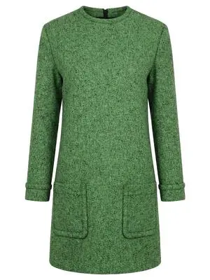 Gucci Mouline Long-sleeve Dress - Green And Black