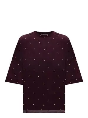 TWINSET Embellished Short Sleeve T-shirt - Black