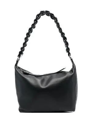 Kara Lattice Leather Tote Bag - Black