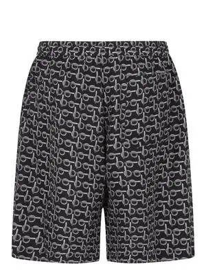 Burberry Monogram Print Knee-length Shorts - Black
