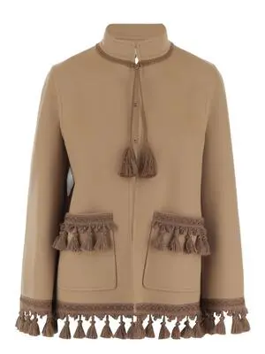 Valentino Garavani Tasseled Long-sleeved Jacket - Brown