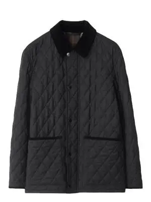 Burberry Long Sleeved Quilted Jacket - Charcoal-grey