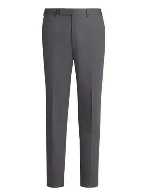 Zegna Tailored Logo Trousers - Black