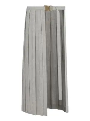 Dior Belted Pleated Skirt - Gray