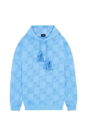 We11Done Hooded Printed Sweater - Blue