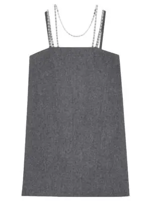 We11Done Sleeveless Dress With Embellished Straps - Gray