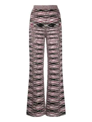 MISSONI Missoni Patterned Intarsia-Knit Flared Trousers