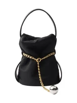 Prada Re-nylon And Nappa Leather Bucket Bag - Black