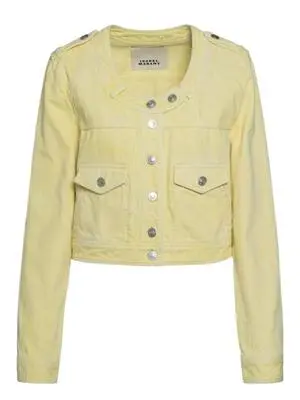 Isabel Marant Étoile Cropped Denim Jacket With Logo Detail - Nude