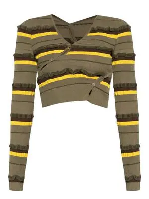 Jacquemus Striped Cropped Jumper - Brown