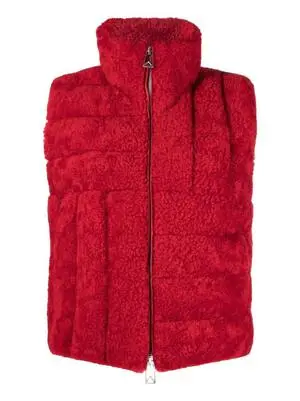 Bottega Veneta Quilted Zip-up Sleeveless Jacket - Red