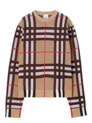 Burberry Checked Knitted Jumper - Multicolor