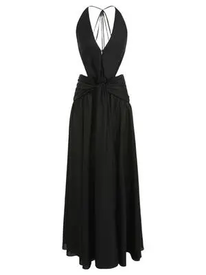 Zimmermann Halterneck Gathered Midi Dress - Black