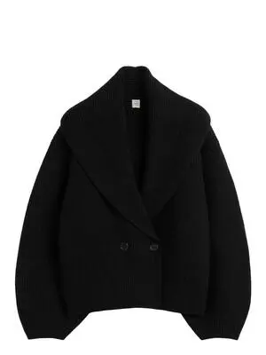 TOTEME Collared Long-sleeved Knit Sweater - Black
